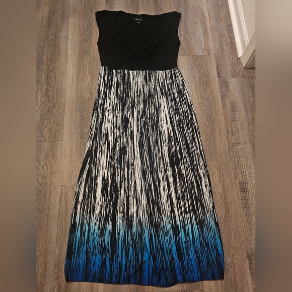 AB Studio | Dresses | Ab Studio Black And Blue Maxi Dress | Poshmark